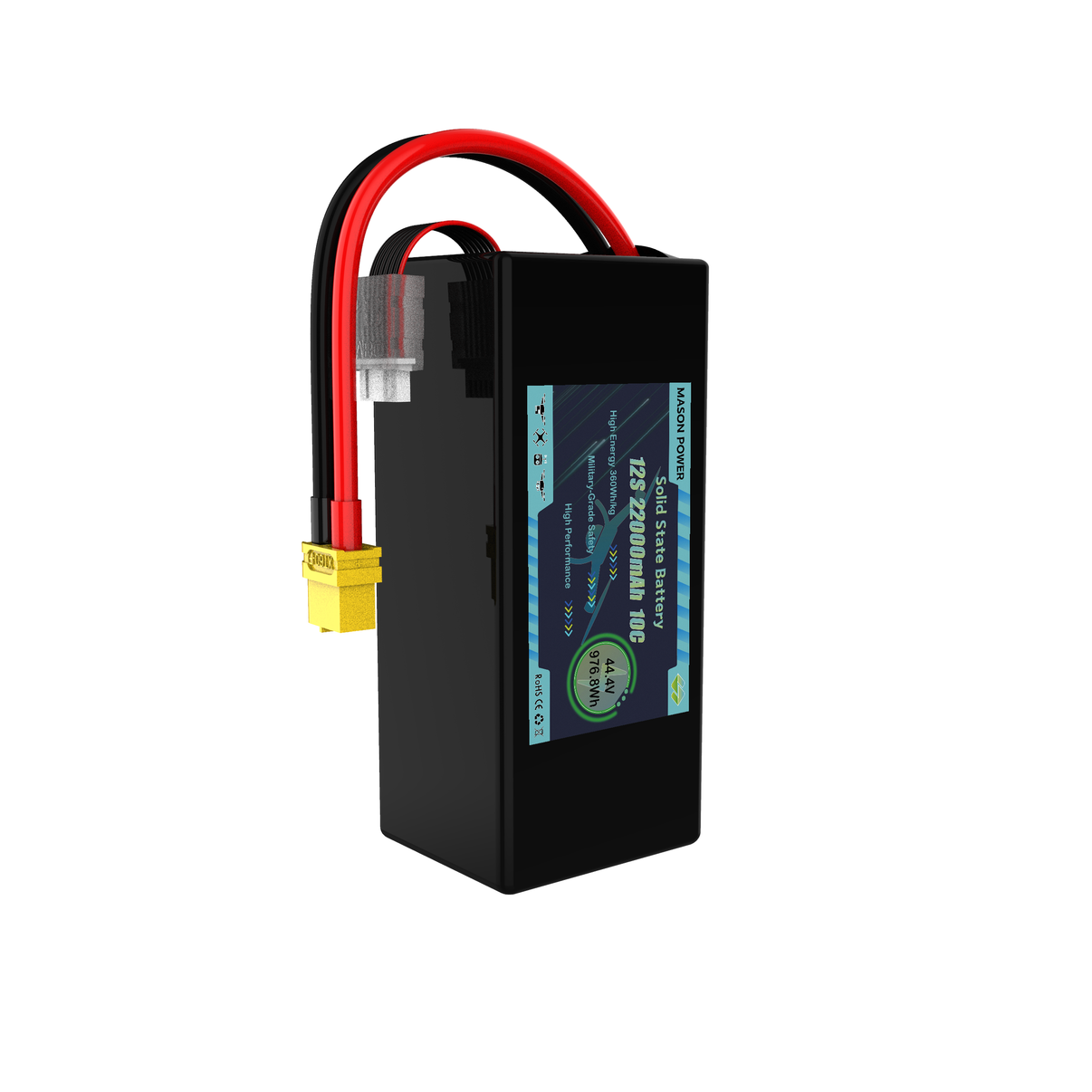 12S 22000mAh 44.4V Solid State Drone Battery Pack 360Wh/kg 10C High Pe ...